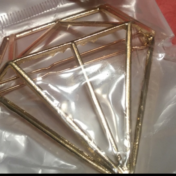 Accessories | Gold Hair Barrett Diamond Shape | Poshmark